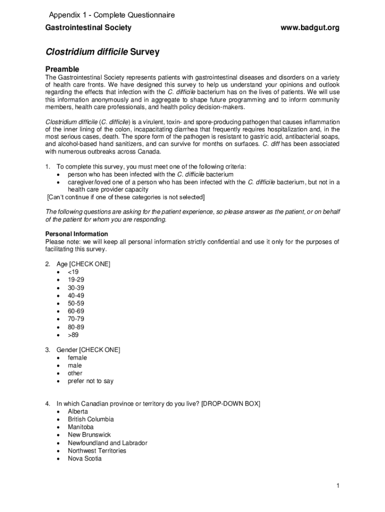 Fillable Online Validation and results of a questionnaire for ...