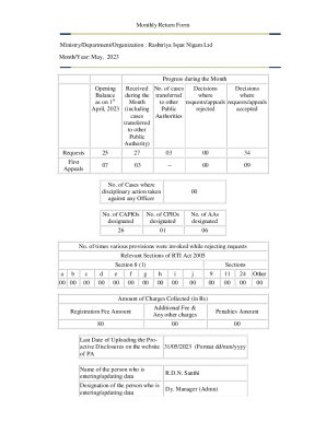 Fillable Online Monthly Return Form May,2023 Fax Email Print - pdfFiller