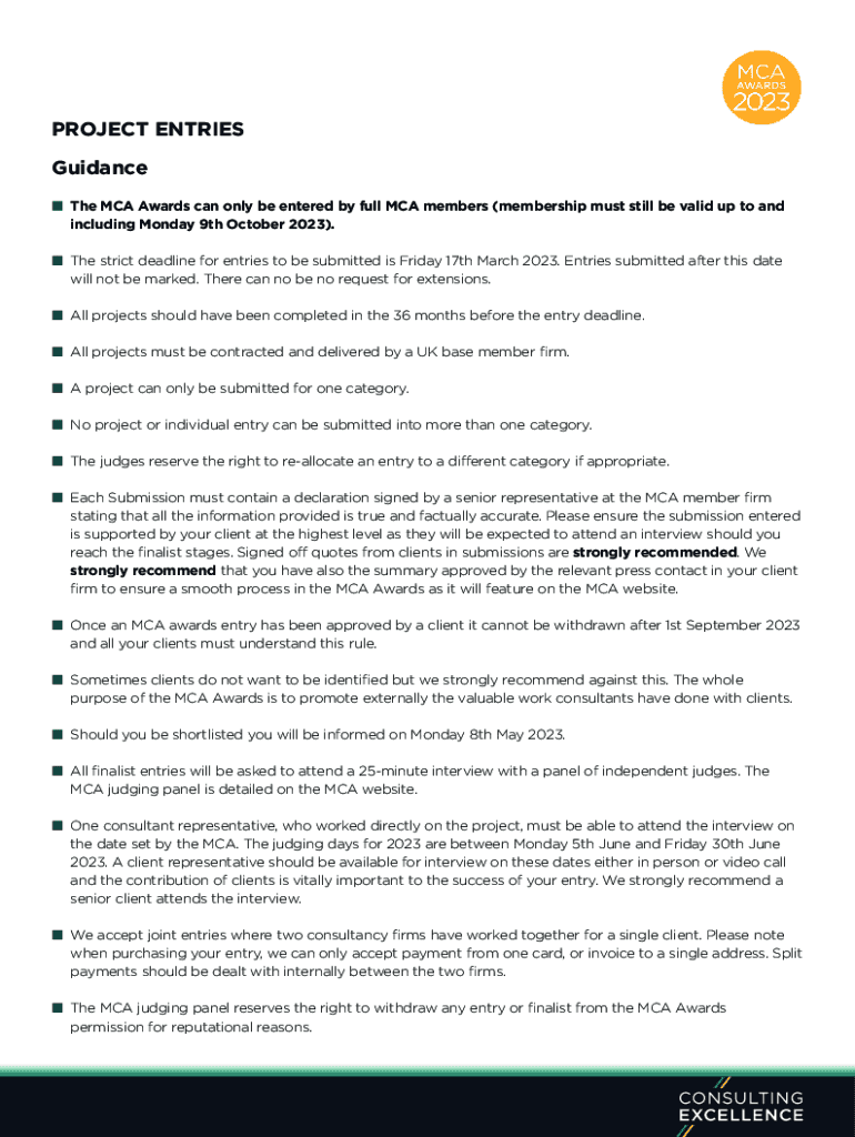 Fillable Online DEF1002 MCA Awards 2023 forms Website - Project Entries ...