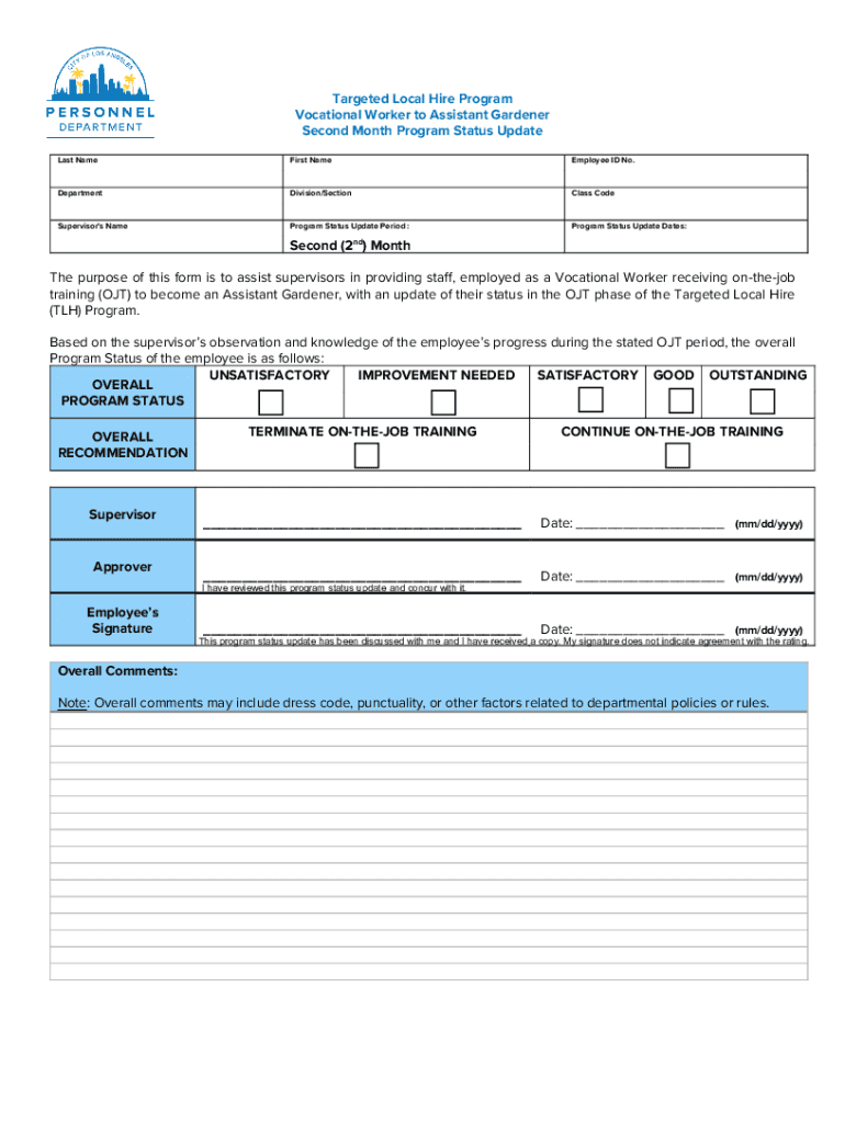 Fillable Online lalocalhire lacity vocational worker information sheet ...