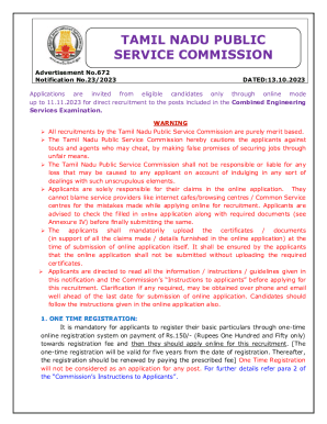 Fillable Online TNPSC Group 4 Notification 2023, Application Form ...