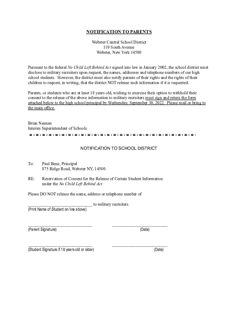 Fillable Online Webster Central School District releases reopening proposal Fax Email Print ...