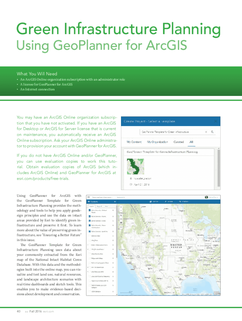 Fillable Online ArcGIS GeoPlanner provided templates Fax Email Print ...