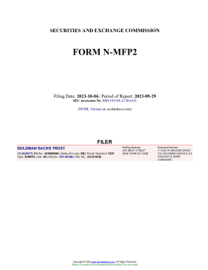 Fillable Online GOLDMAN SACHS TRUST Form N-MFP2 Filed 2023-10-06 ...