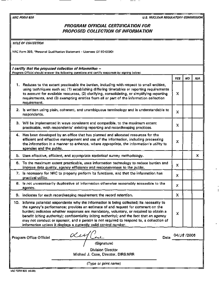 Fillable Online Nrc Form 398 - Fill and Sign Printable Template Online ...