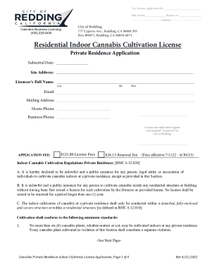 Fillable Online CITY OF REDDING CANNABIS BUSINESS APPLICATION ... Fax ...
