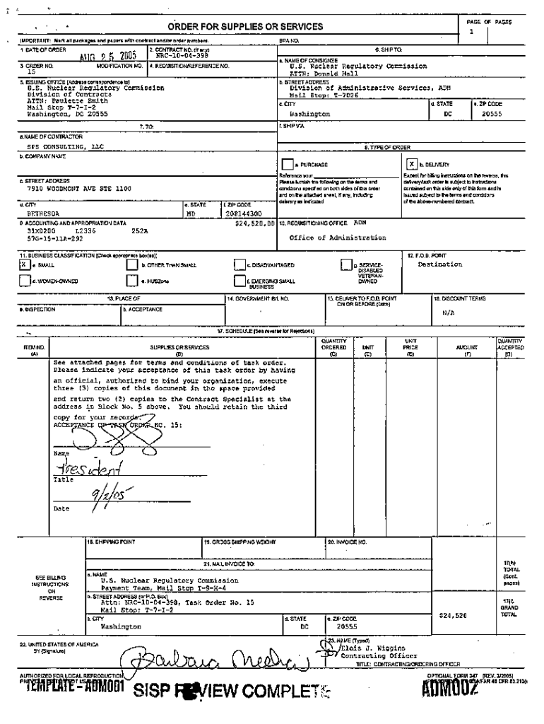 Fillable Online Task Order No. 015 Under Contract No. NRC-10-04-398 ...