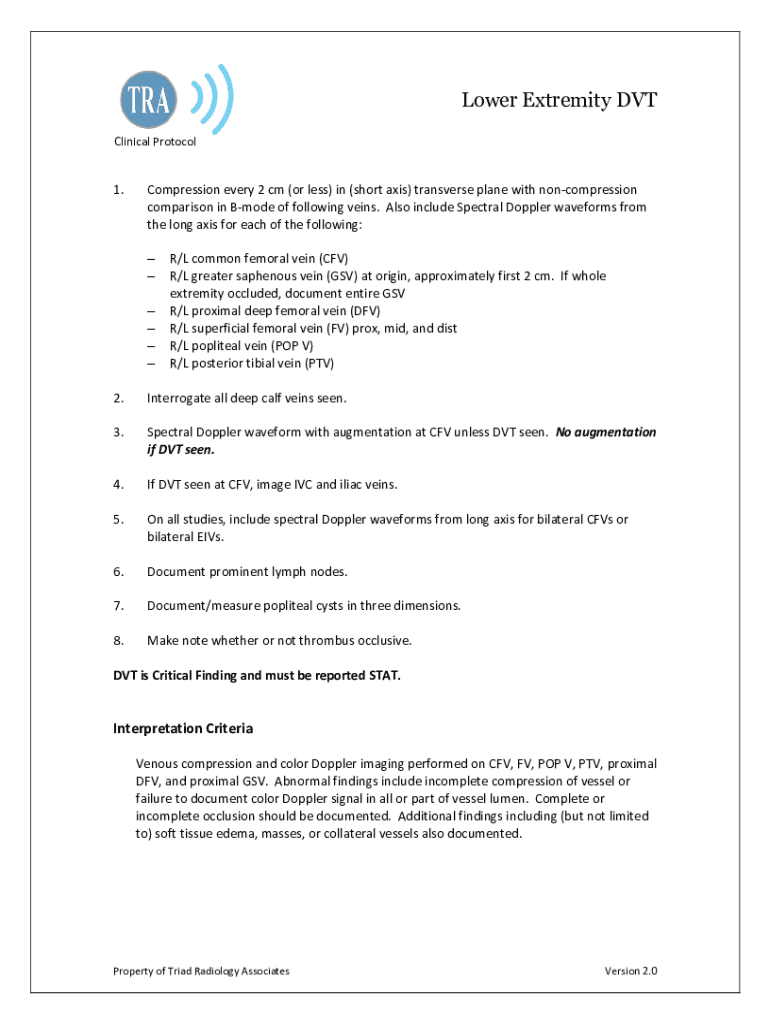 Fillable Online Enough to rule out lower extremity deep venous ...