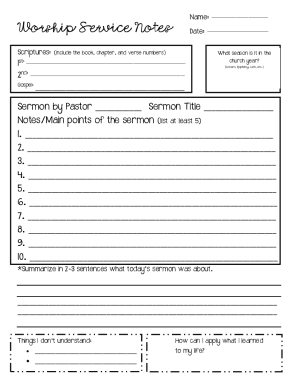 Fillable Online Sermon Note Sheet2 Fax Email Print - pdfFiller