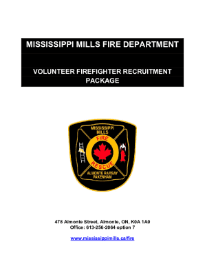 Fillable Online Mississippi Mills Fire Department is Recruiting ...