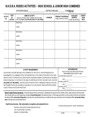 Fillable Online nhsra rodeo activities - high school & junior high ...