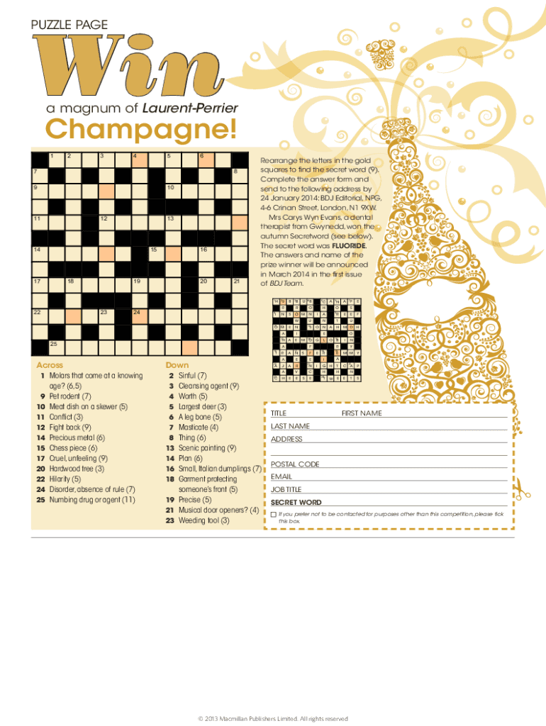 Fillable Online Win a magnum of Laurent-Perrier Champagne!Vital Fax ...