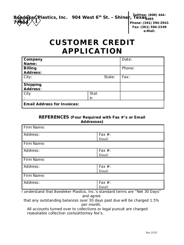 commerical credit application & agreement Doc Template | pdfFiller