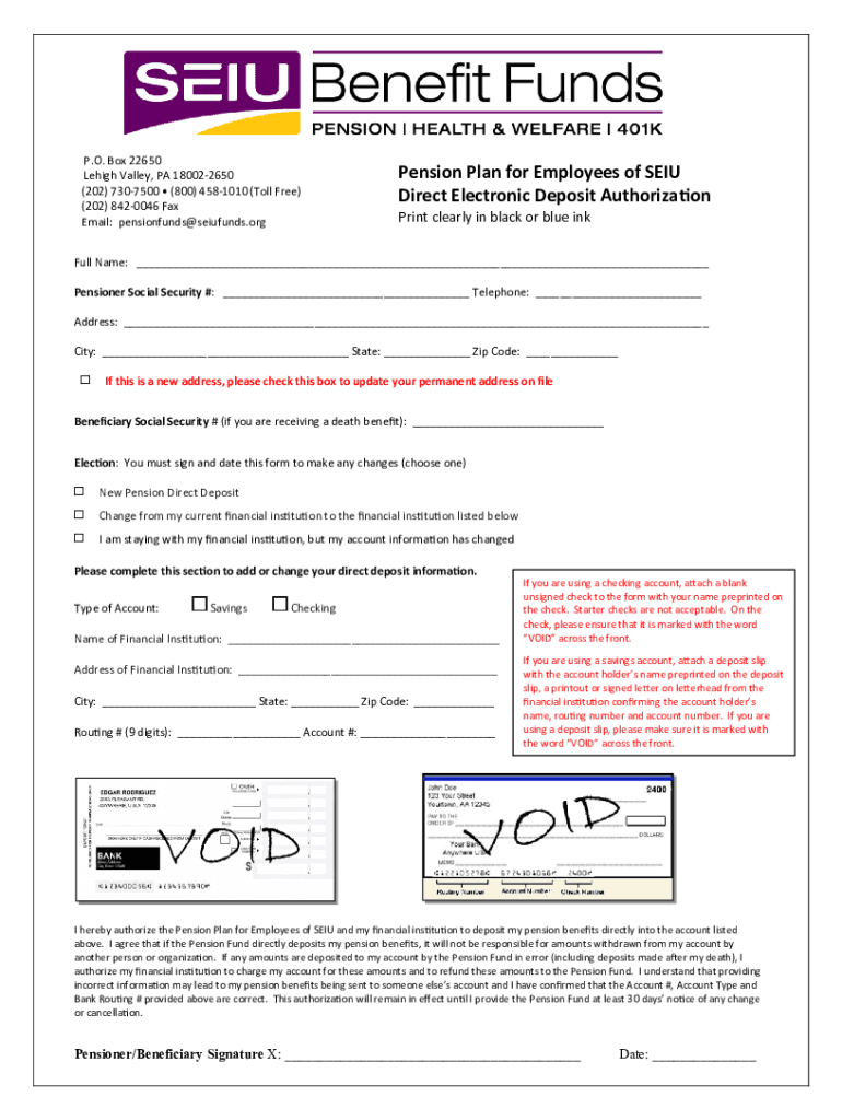 Fillable Online seiu-direct-deposit-form--staff (1)new Fax Email Print ...