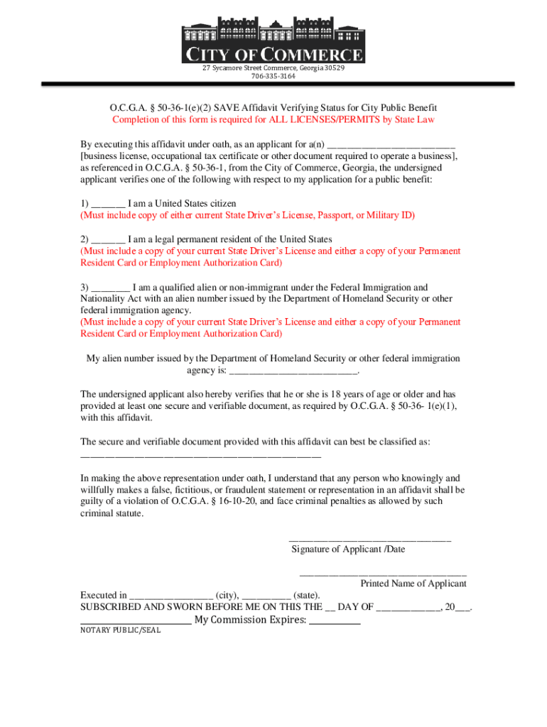 Fillable Online Fillable SAVE AFFIDAVIT Affidavit Verifying Residency ...