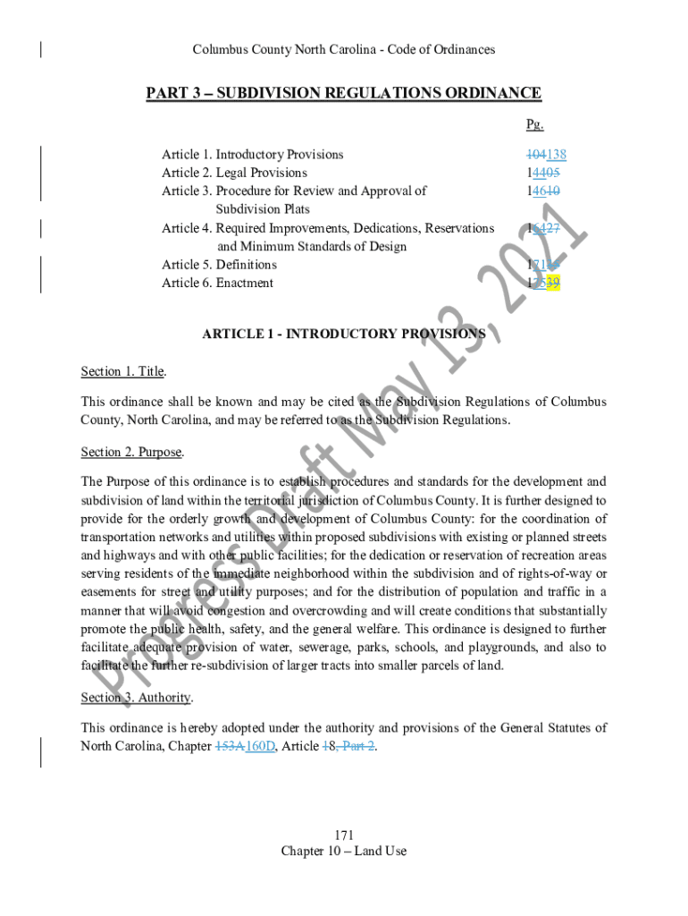 Fillable Online www2 columbusco The Columbus Land Development Ordinance ...