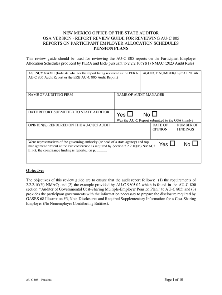 Fillable Online AU-C-805-Audit-of-PERA-and-ERB-Schedules-of- ... Fax ...