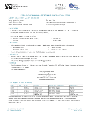 Fillable Online ANC Lab Collection Kit Instruction Form Fax Email Print ...