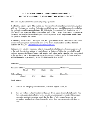 Fillable Online Eighth Judicial District Nominating Commission ...