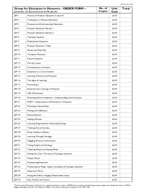 Fillable Online gem org Group for Education in Museums - ORDER FORM Fax ...