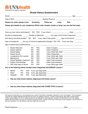 Fillable Online Take Charge! Breast and Cervical Cancer Screening Form ...