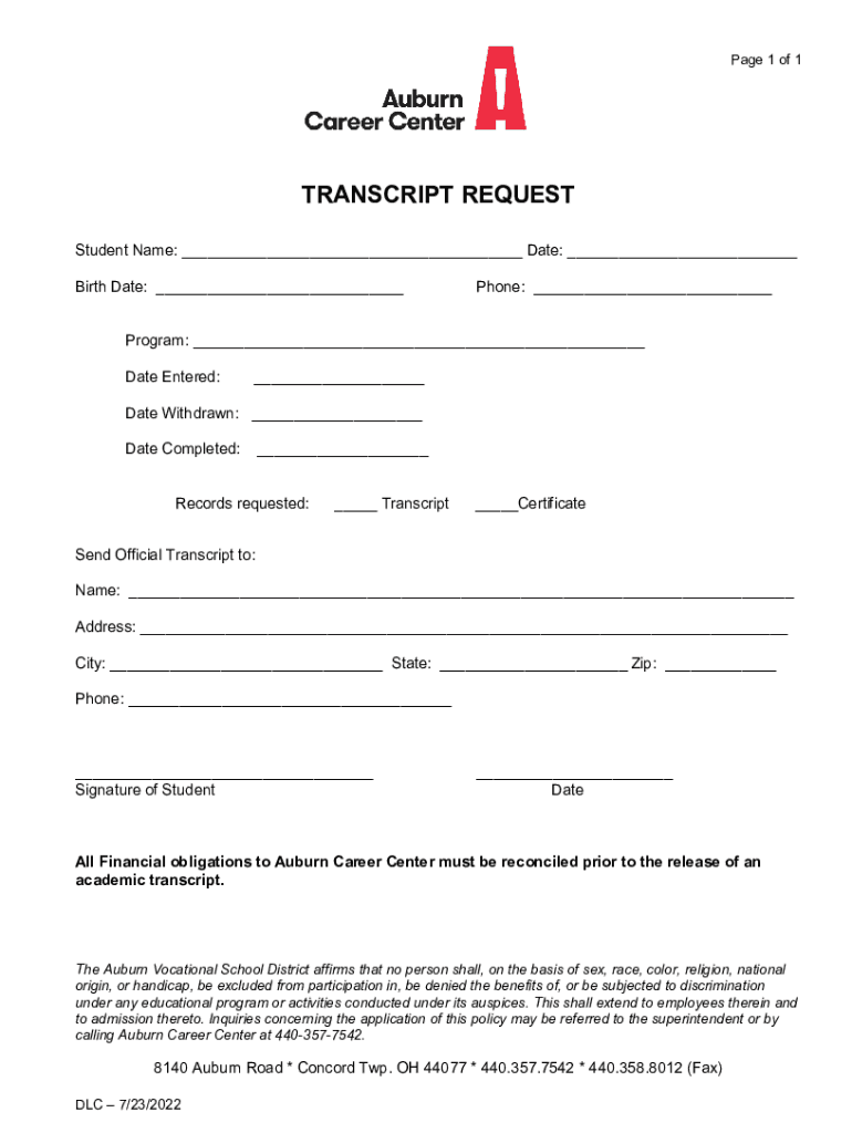 Fillable Online Transcripts and certificatesAlumni and supporters Fax ...