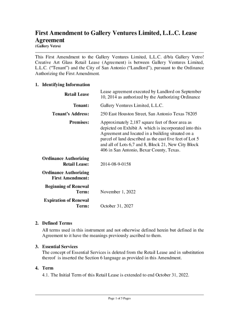 Fillable Online First Amendment to Lease Agreement dated Fax Email Print - pdfFiller