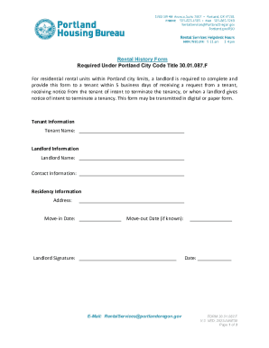 Fillable Online Fillable Online Rental History Form Required Under ...
