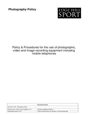 Fillable Online Sample photography and filming policy Fax Email Print ...
