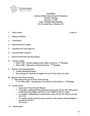 Fillable Online Durham Public Schools - Board Members Fax Email Print ...