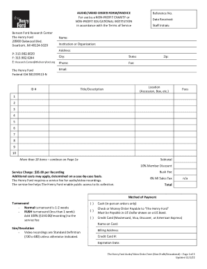 Fillable Online AUDIO/VIDEO LICENSE AGREEMENT FORM/INVOICE ... Fax ...