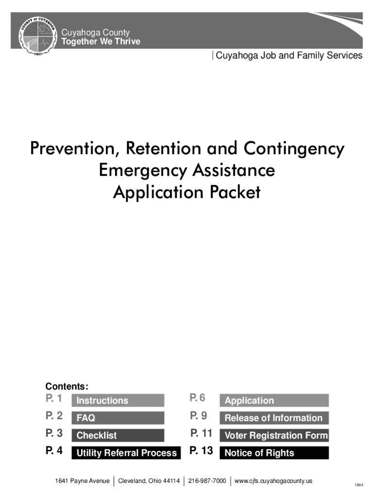 Fillable Online Prevention, Retention and Contingency Emergency ... Fax ...