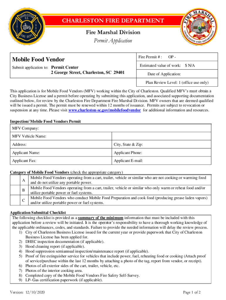 Fillable Online Types of Permits & Inspections - Fire Fax Email Print ...