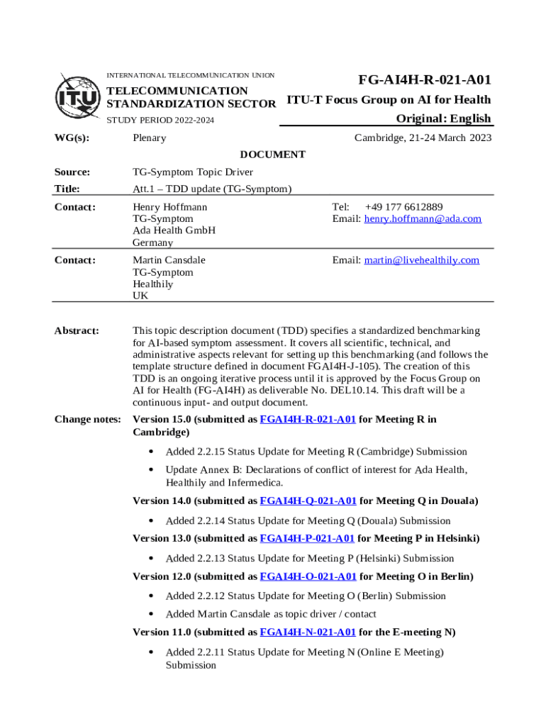 FG-AI4H-R-021-A01 Doc Template | pdfFiller