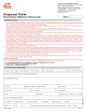 Fillable Online SmartHome Optimum Enhanced Proposal Form (EN) Fax Email Print - pdfFiller