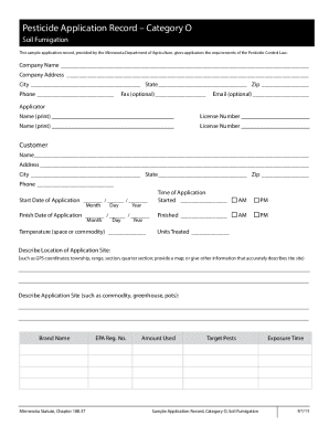 Fillable Online Category O - Soil FumigationPesticide Application ...