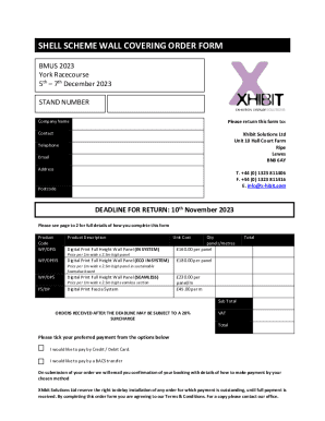 Fillable Online SHELL SCHEME OPTIONAL EXTRAS ORDER FORM Fax Email Print - pdfFiller