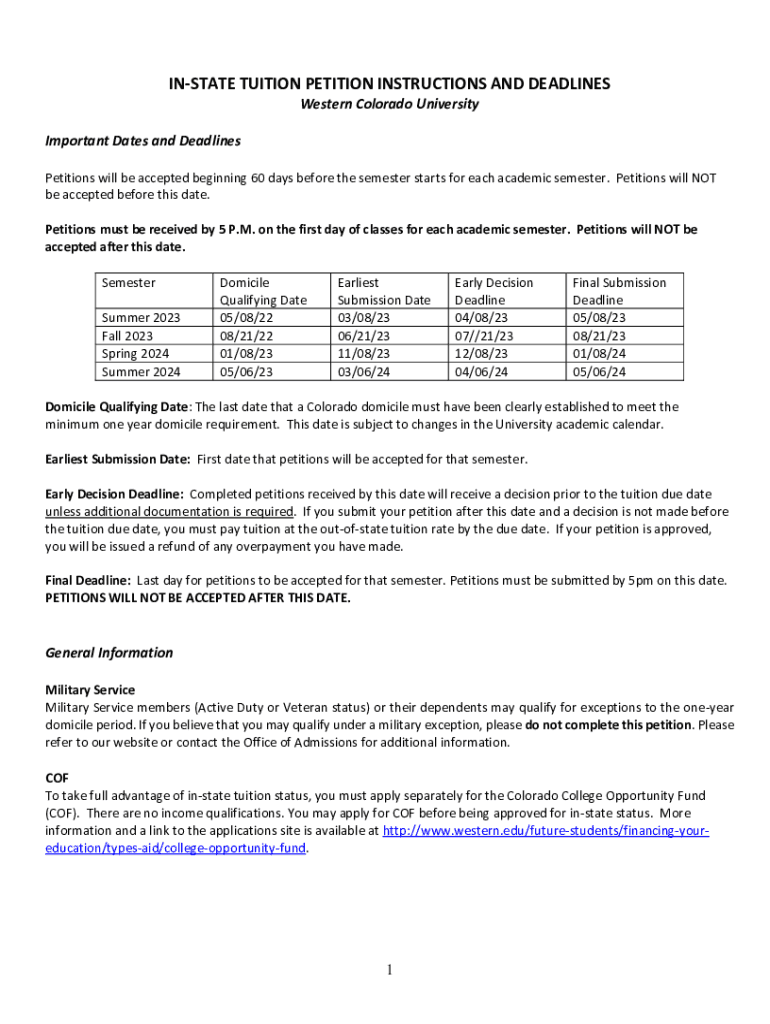 Fillable Online Residency For Tuition Purposes - WWU Registrar's Office ...