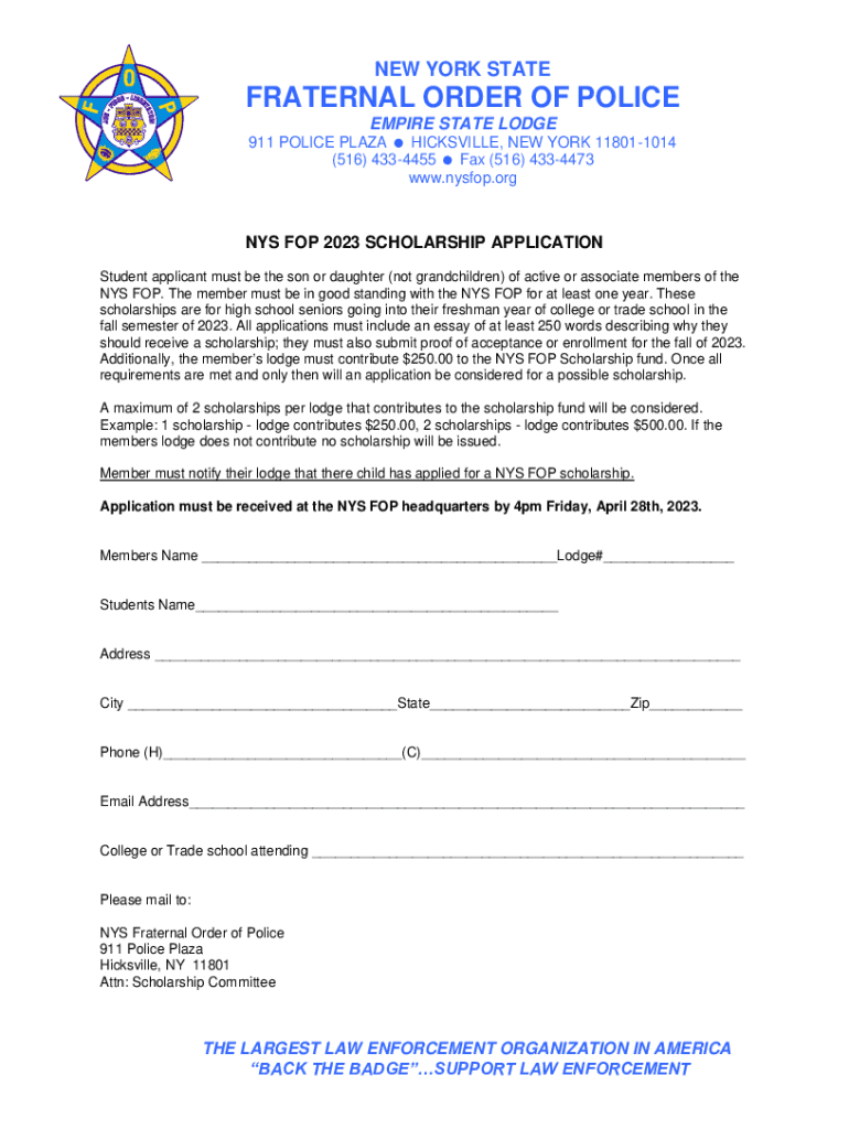 Fillable Online Fraternal Order of Police Empire State Lodge Inc Fax ...