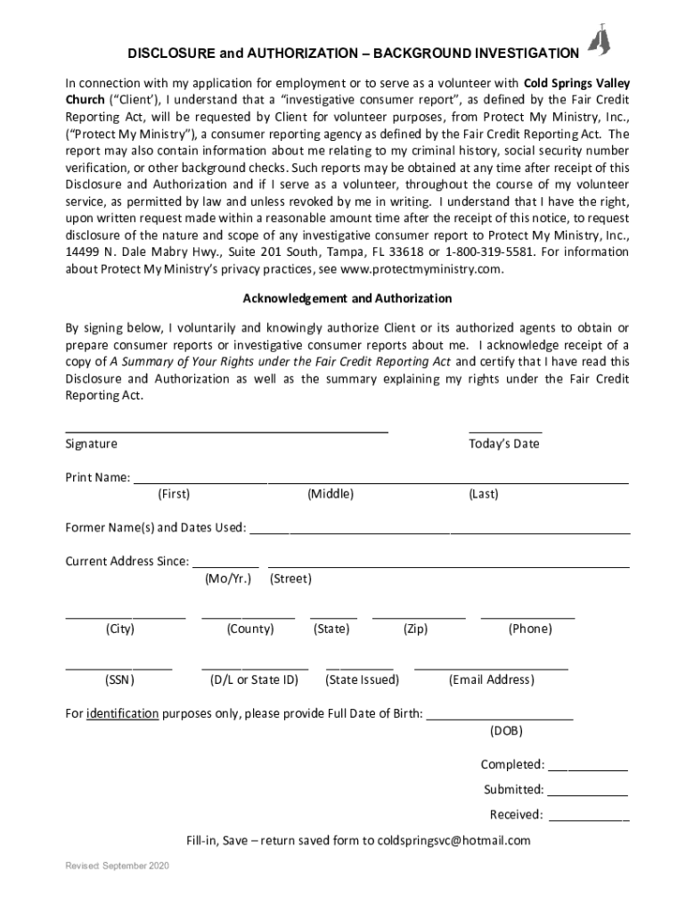Fillable Online Authorization & Disclosure Form Fax Email Print - pdfFiller