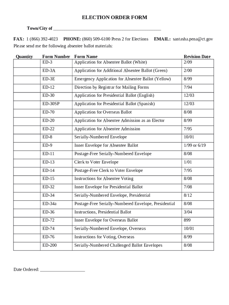 Election Order Doc Template | pdfFiller