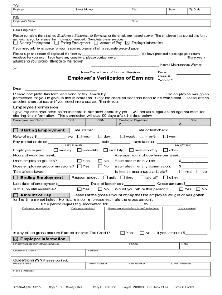 Fillable Online Request Verification Of Employment PDF Form Fax Email Print - pdfFiller