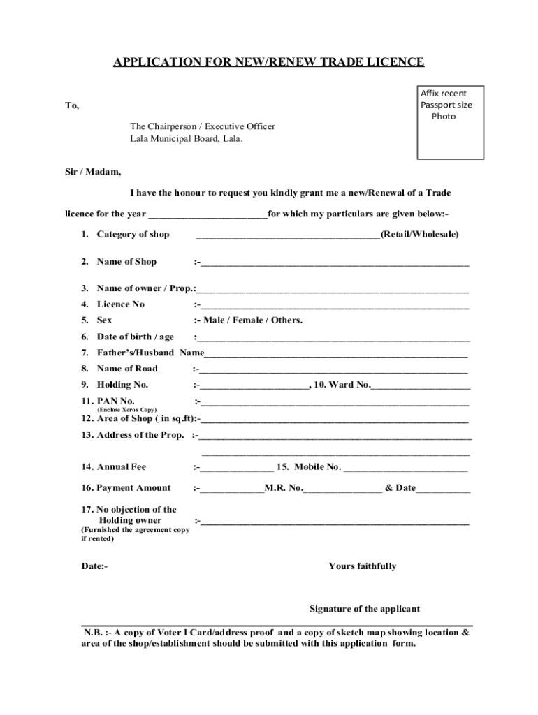 Fillable Online Urban Development DepartmentTrade License - Nivesh Mitra Fax Email Print - pdfFiller