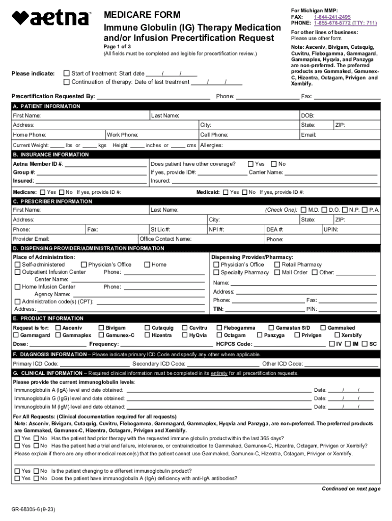 Fillable Online Medicare Intravenous Immune Globulin (IVIG ...