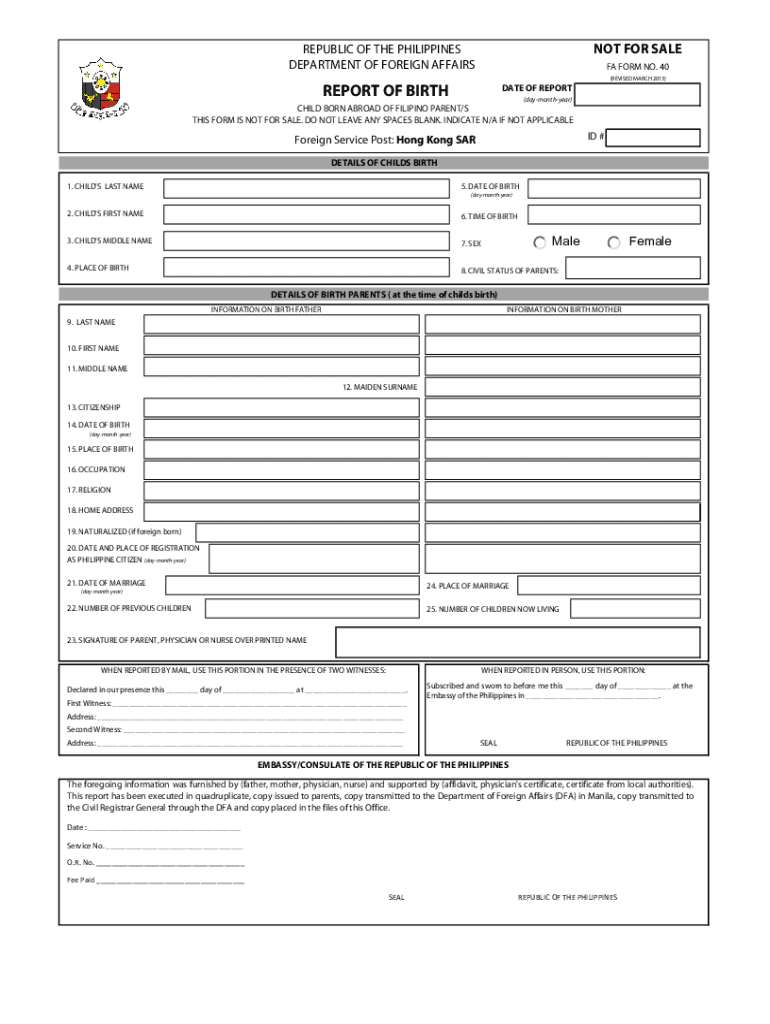 Fillable Online Fa Form No 40 Fax Email Print - pdfFiller