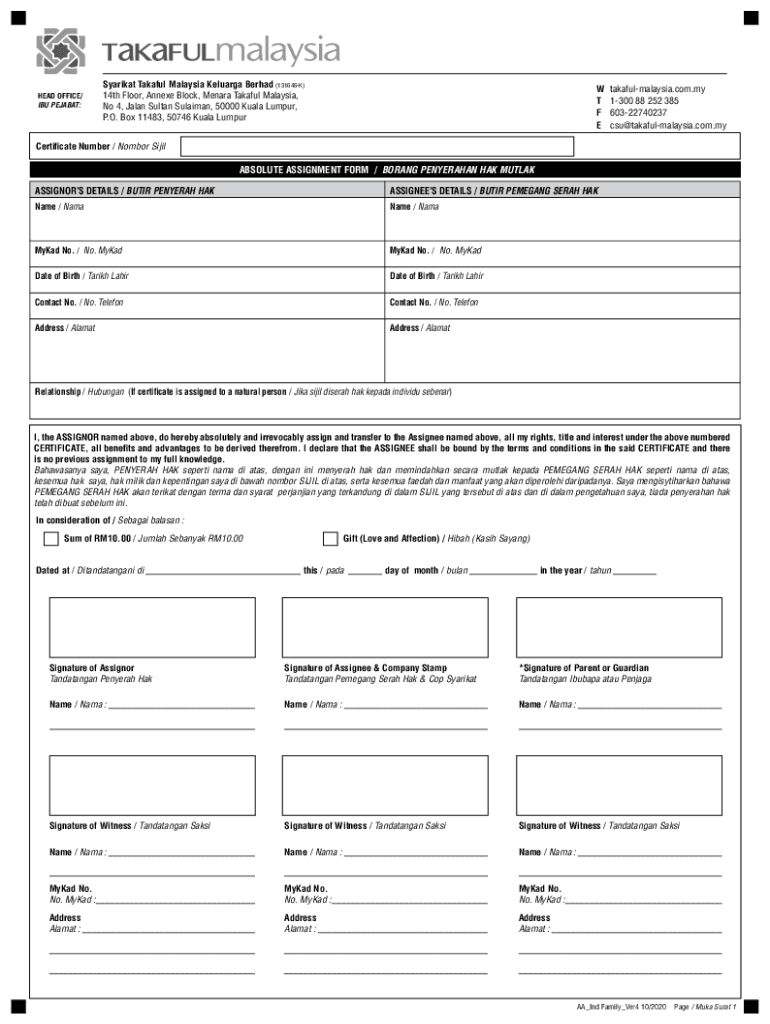 Fillable Online CLAIM FORM FOR GROUP FAMILY TAKAFUL PLAN / ... Fax ...