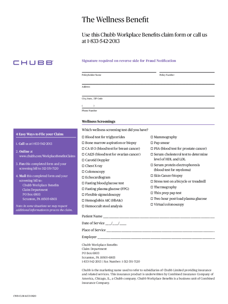 Fillable Online Report a ClaimChubb Fax Email Print - pdfFiller