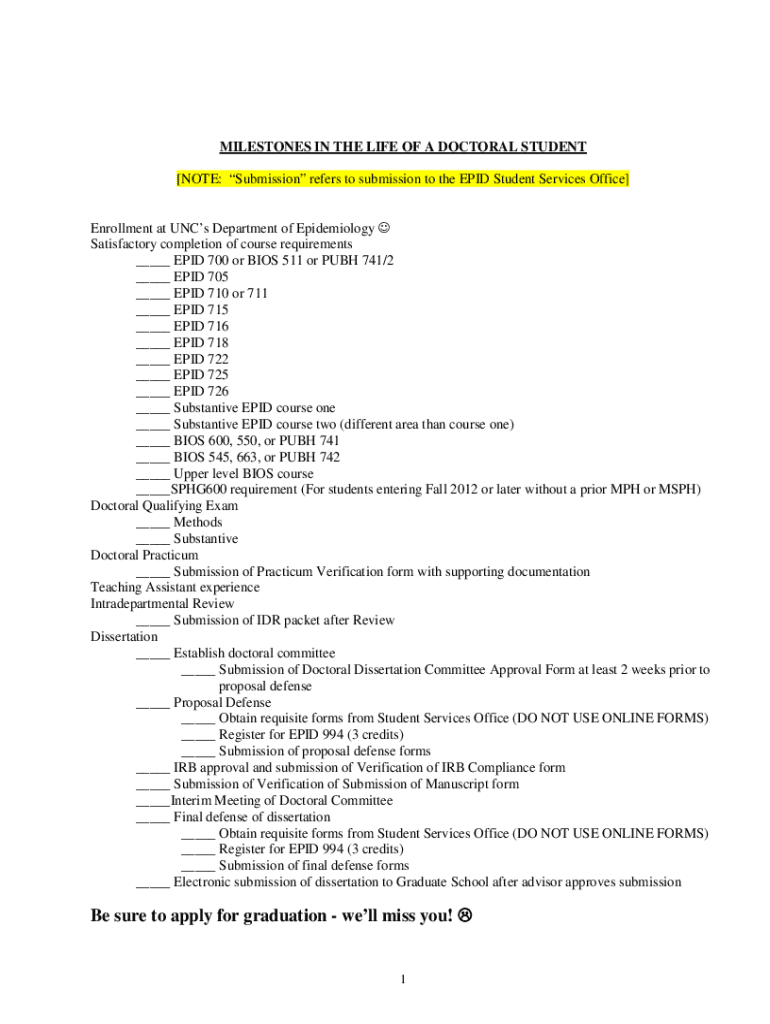 Fillable Online sph unc Graduate S Graduate S Handbook Graduate S ...