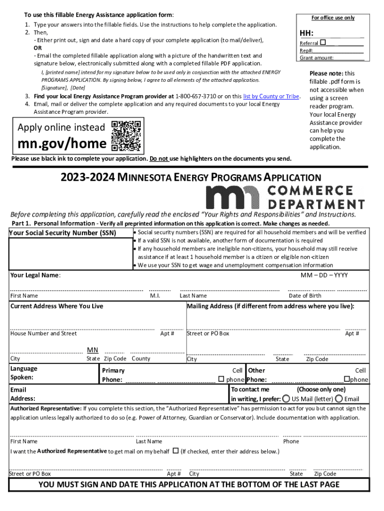 Fillable Online How do I apply for energy assistance? - Minnesota.gov ...