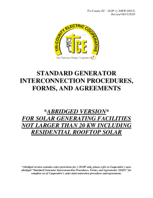 Fillable Online standard generator interconnection procedures, forms, and ... Fax Email Print ...